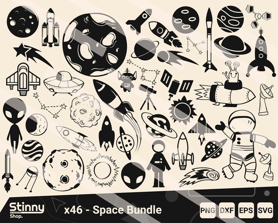 Space Silhouette Bundle Space Bundle Outlines Space Vector - Etsy