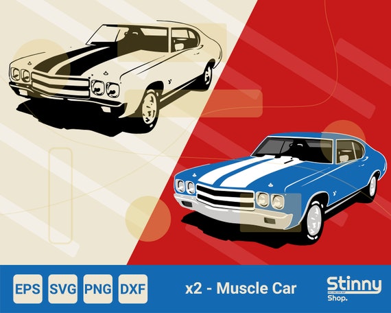 Muscle Car Clipart Muscle Car Outlines Muscle Car | Etsy