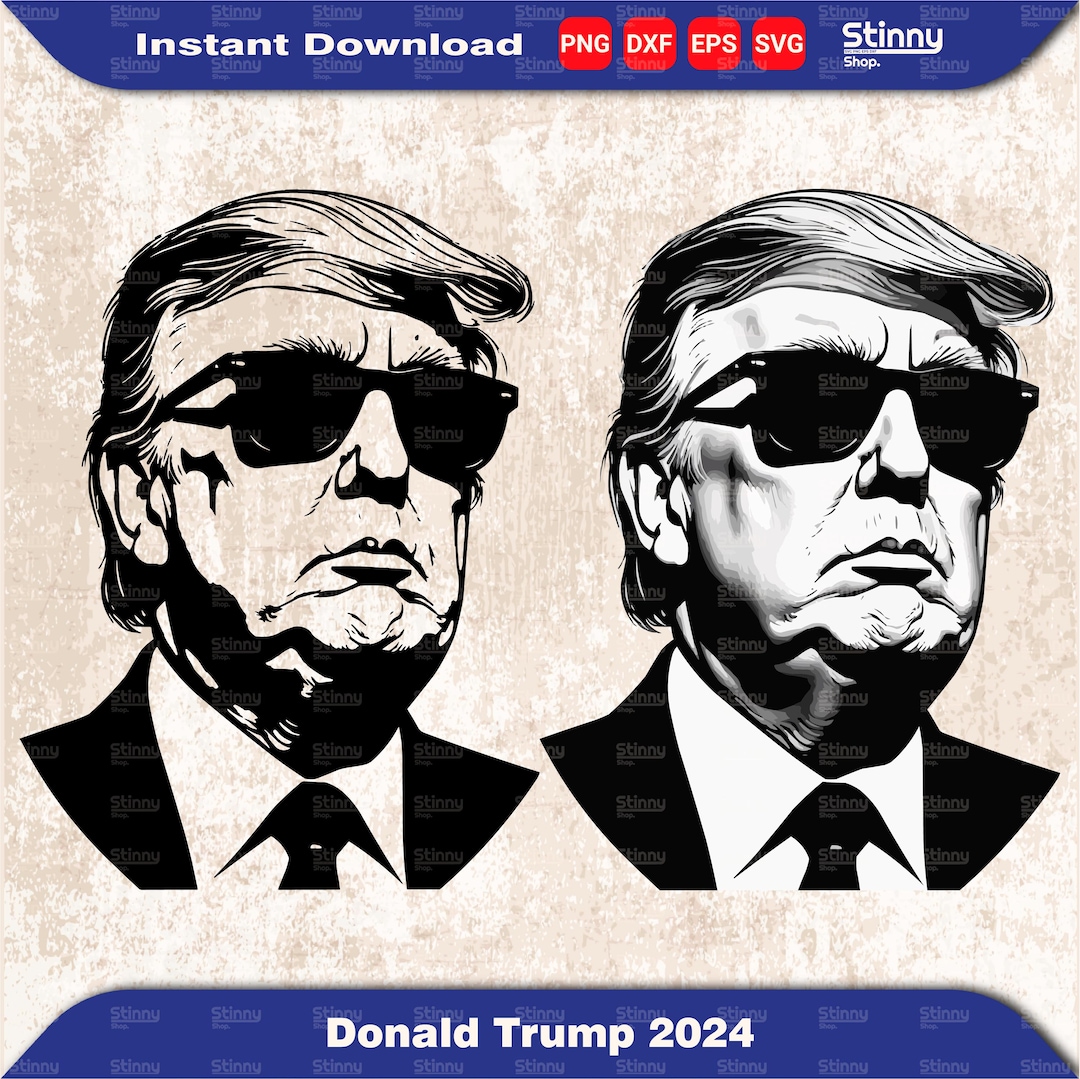 Donald Trump in Sunglasses, Trump Trafaret Print, President Trump ...