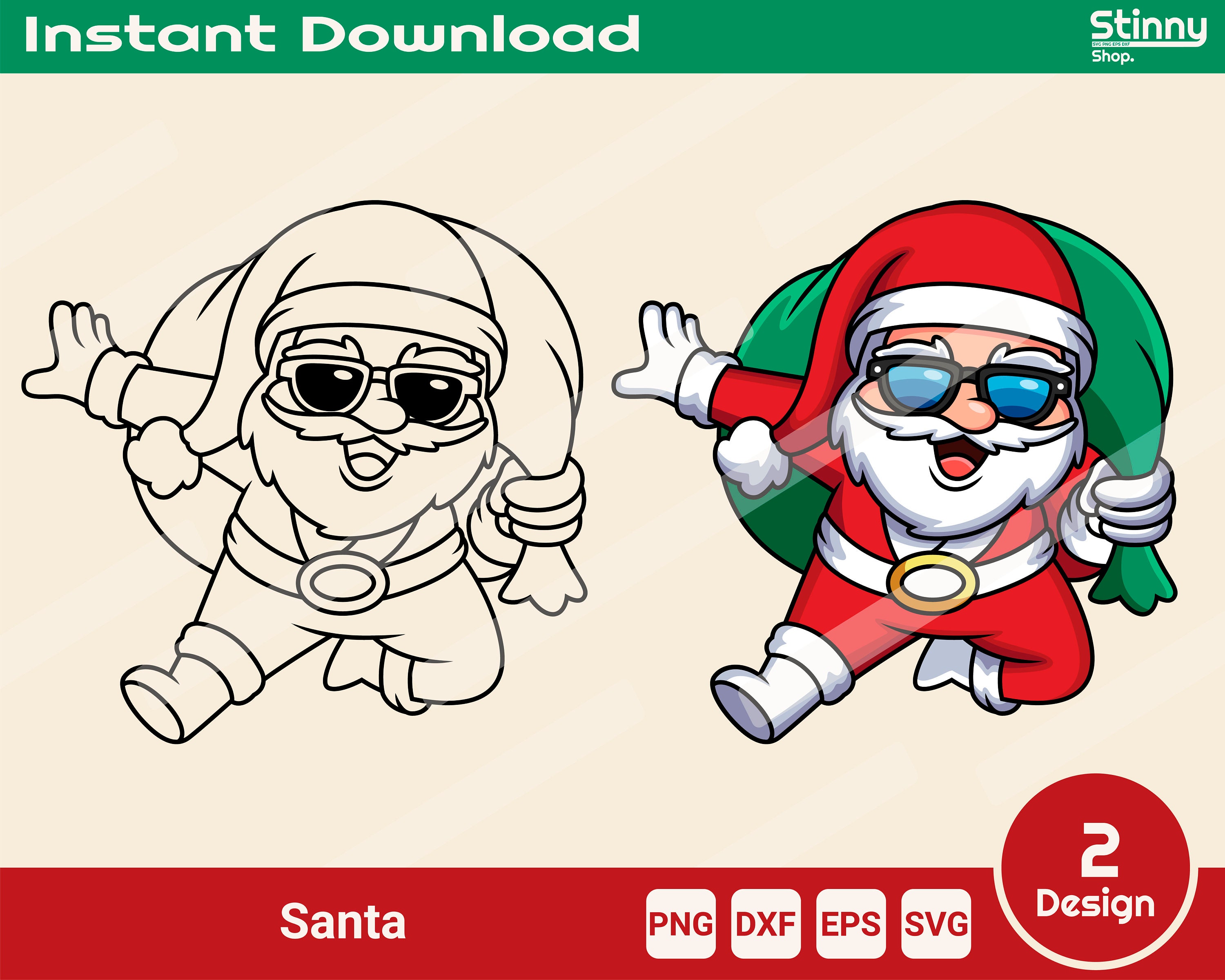 Santa Svg Santa Print Svg Santa T-shirt Xmas Svg Cool - Etsy