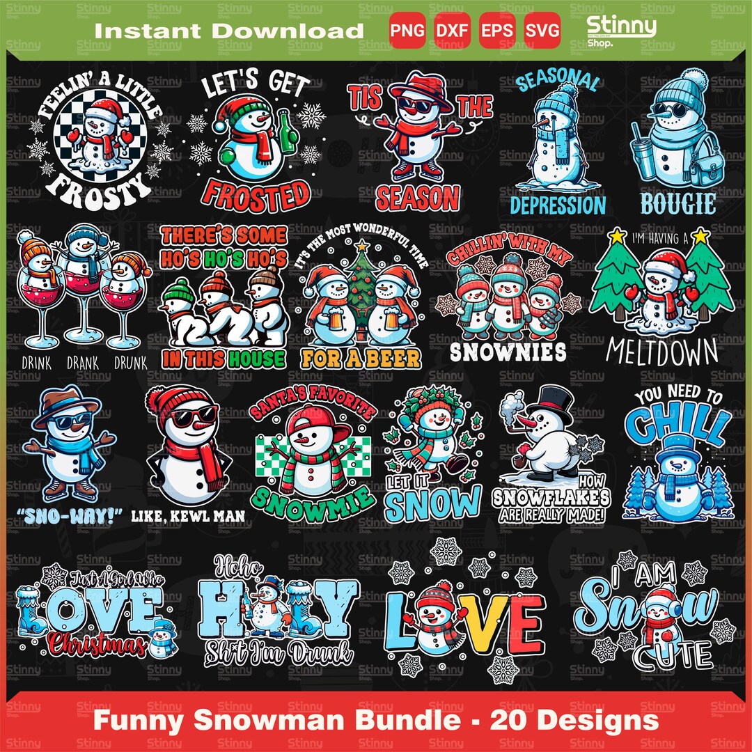 Funny Snowman Svg, Funny Quotes Bundle, Christmas Quotes Svg, Snowman ...