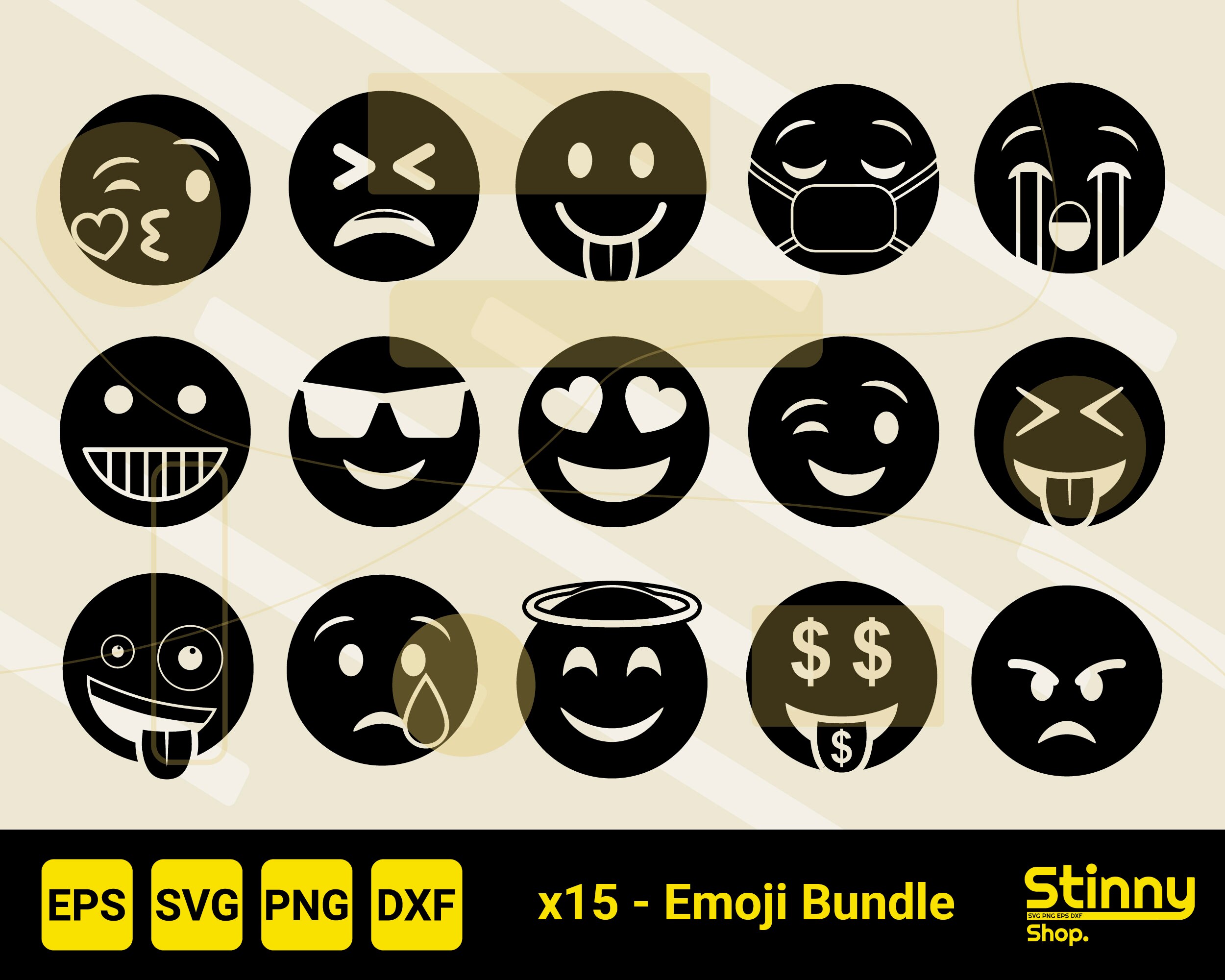 Emoji Silhouette Smiley SVG, Funny Smile - Etsy