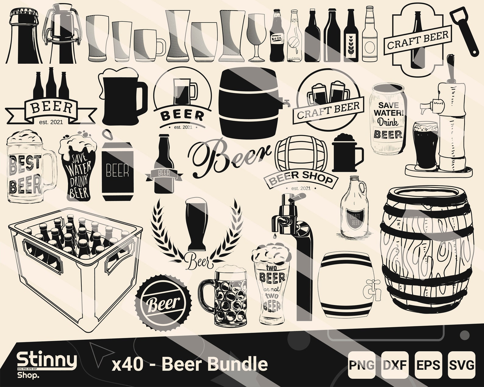 Beer Silhouette Bundle Beer Outlines Svg, Craft Beer Svg, I Need Beer ...