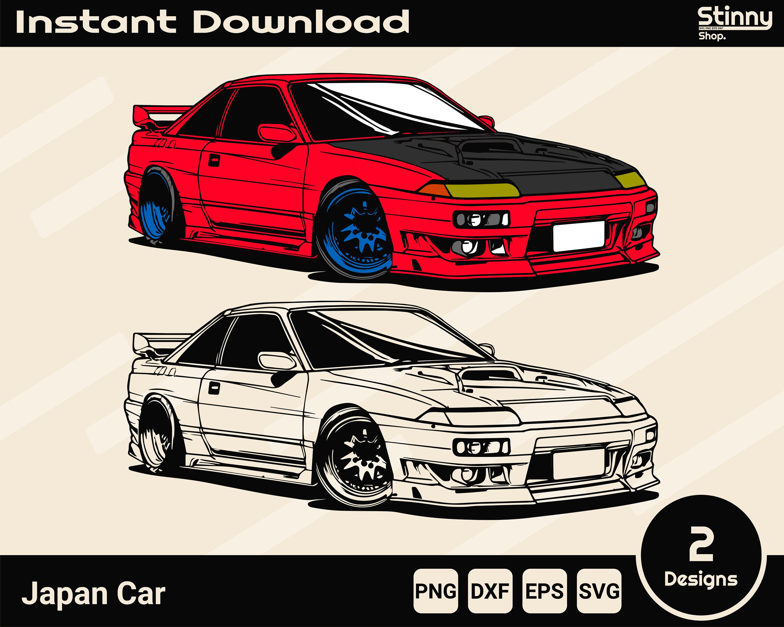 Japan Car Svg, Japan Car Silhouette, Sportcar Svg, JDM Svg, Drift Car ...