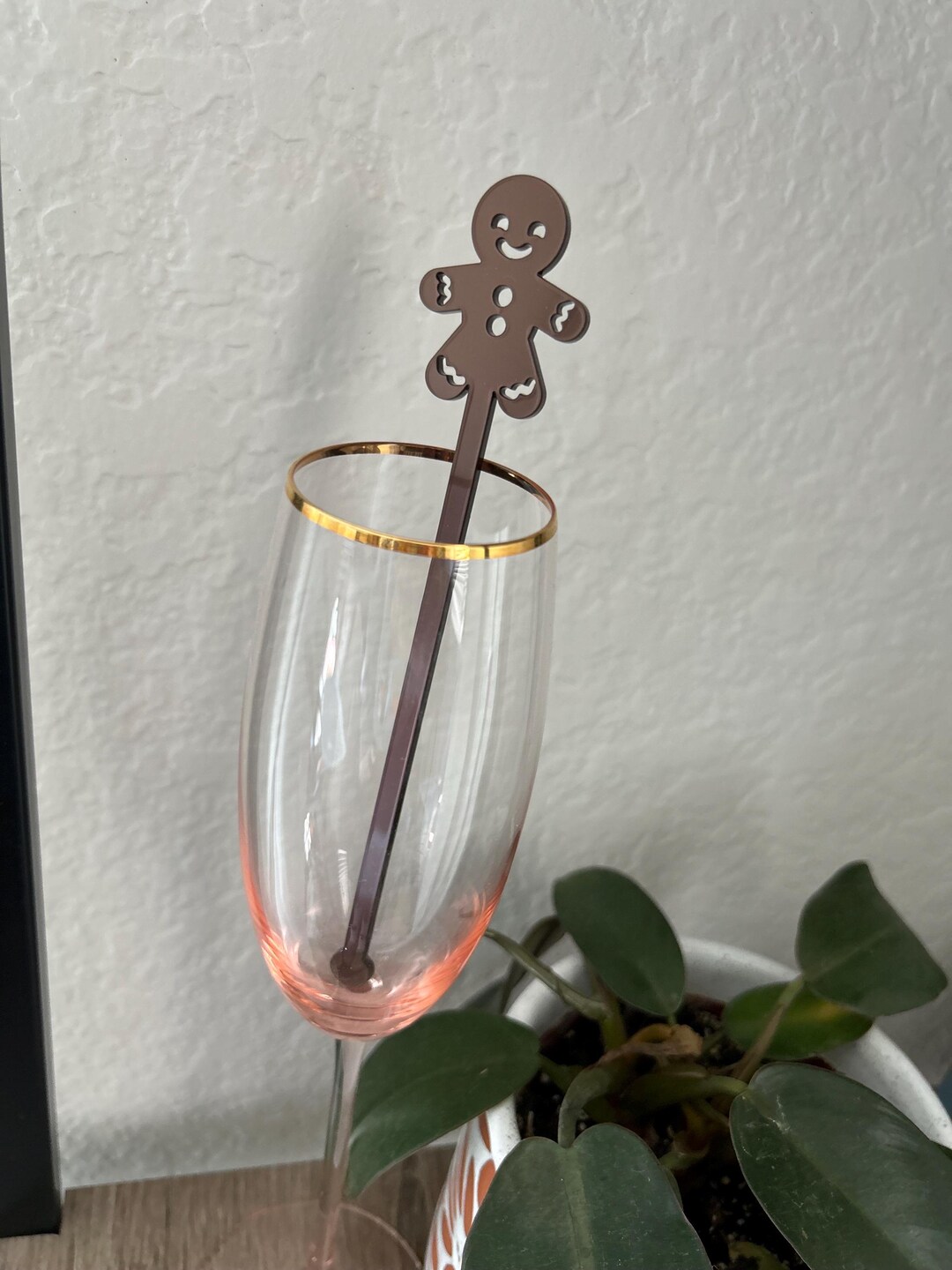 Gingerbread Drink Stirrers Set • Mocha Brown Metallic Acrylic ...