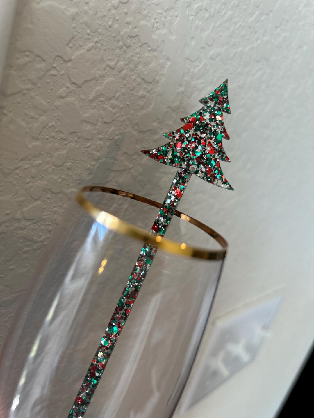 Christmas Tree Drink Stirrers Set • Glitter Acrylic Stir Sticks ...