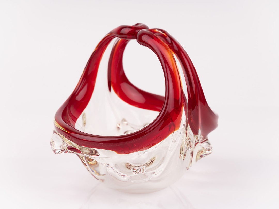 Solid Glass Bowl Red Transaprent Sklo Union Chribska CSSR 60s - Etsy