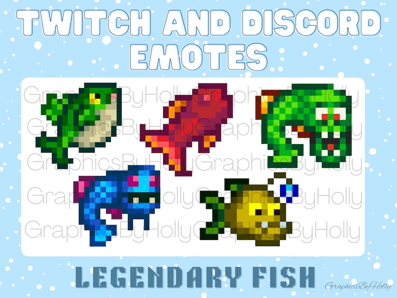 Stardew Valley Legendary Fish Emote Bundle | Instant Digital Download ...