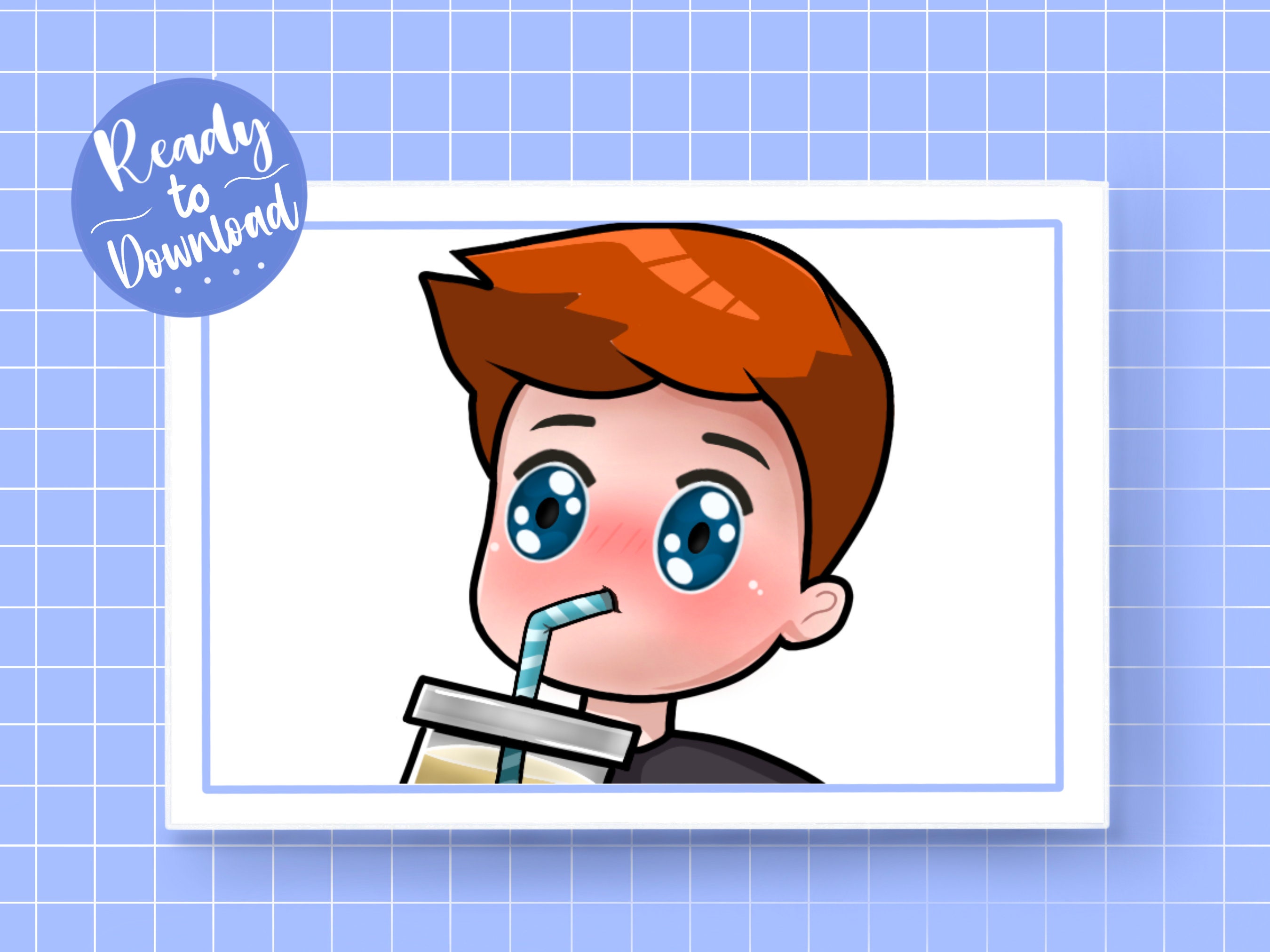 Twitch Emotes | Male Boy Chibi Emotes Ginger Hair/custom Eye Colour ...