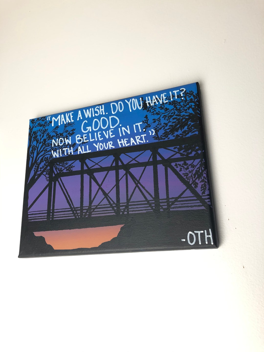 One Tree Hill Sunset Bridge Painting - Etsy.de