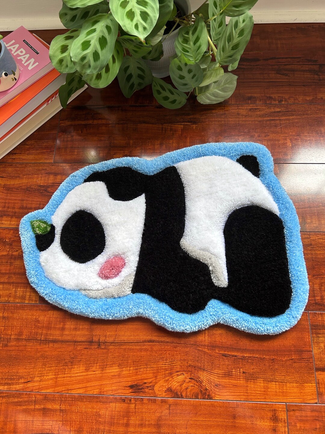 Handmade Panda Tufted Area Rug Black White - Etsy