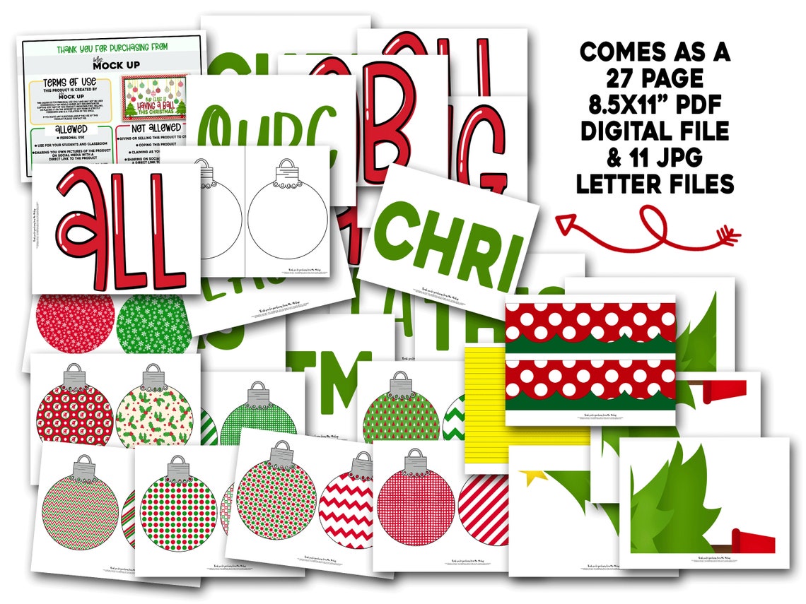 Christmas Bulletin Board Kit Holiday Bulletin Board - Etsy