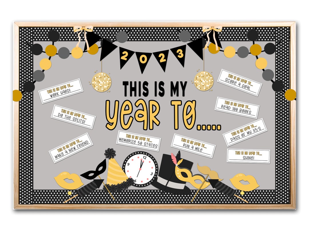 New Year Bulletin Board Kit New Year New Goals Bulletin Board - Etsy Canada