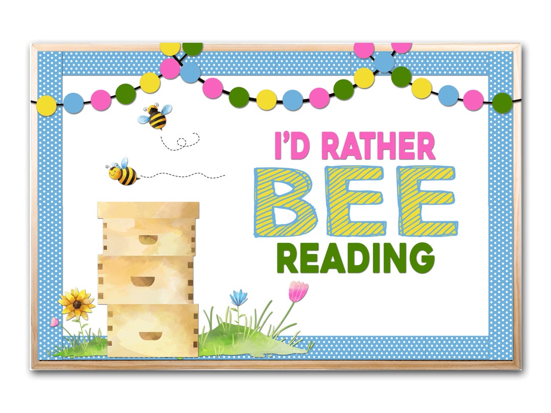 Library Bulletin Board Kit, Spring Library Bulletin Board, I'd Rather ...