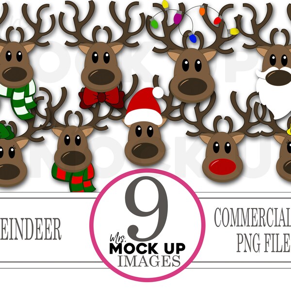 Reindeer Clipart - Etsy