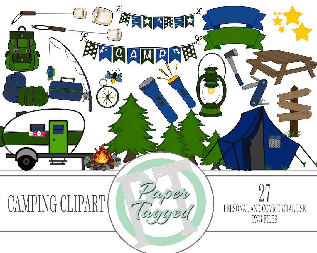 Camping Clipart Clip Art PNG Transparent Background - Etsy
