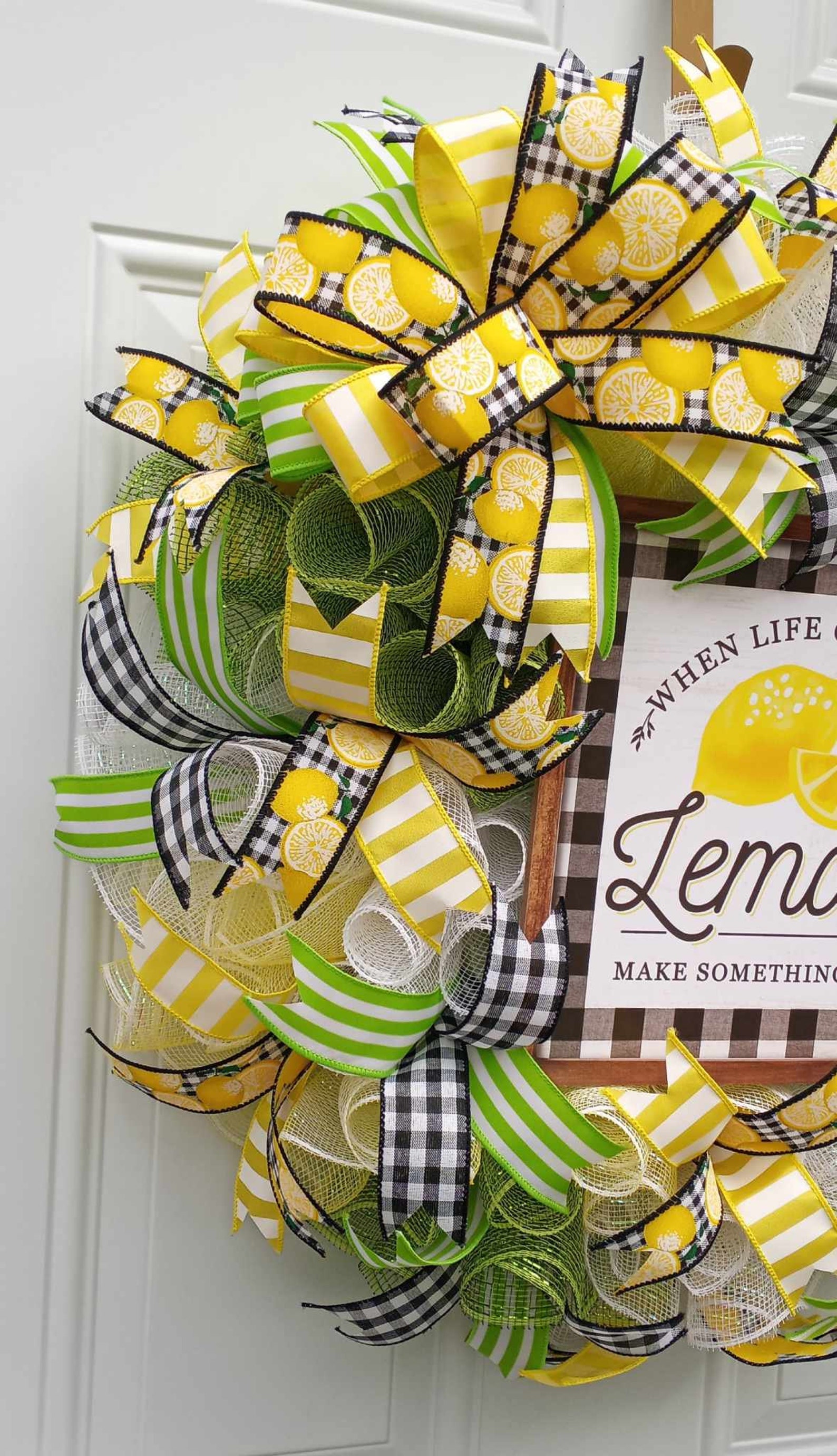 Lemon Wreath, Everyday Wreath, Lemon Door Hanger, Lemon Wreaths for ...