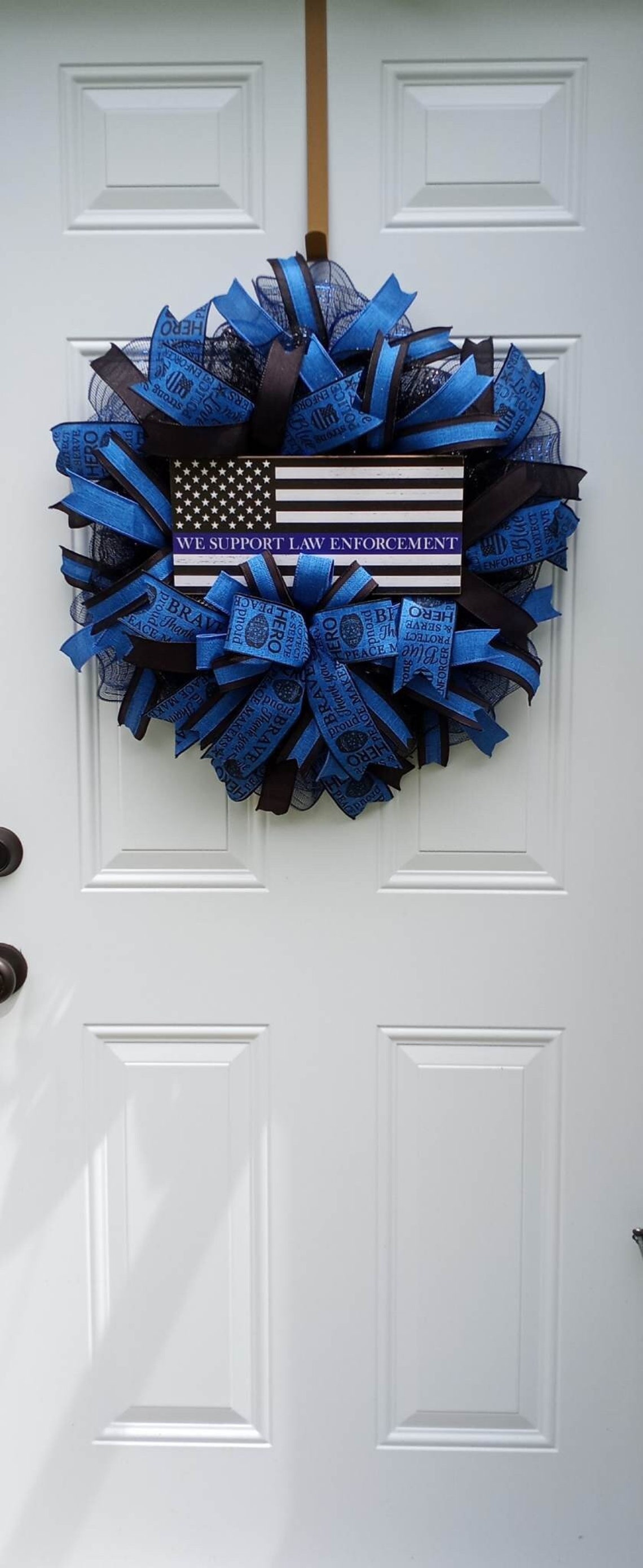 Police Wreath, Police Door Hanger, We Support Police Wreath, Police ...