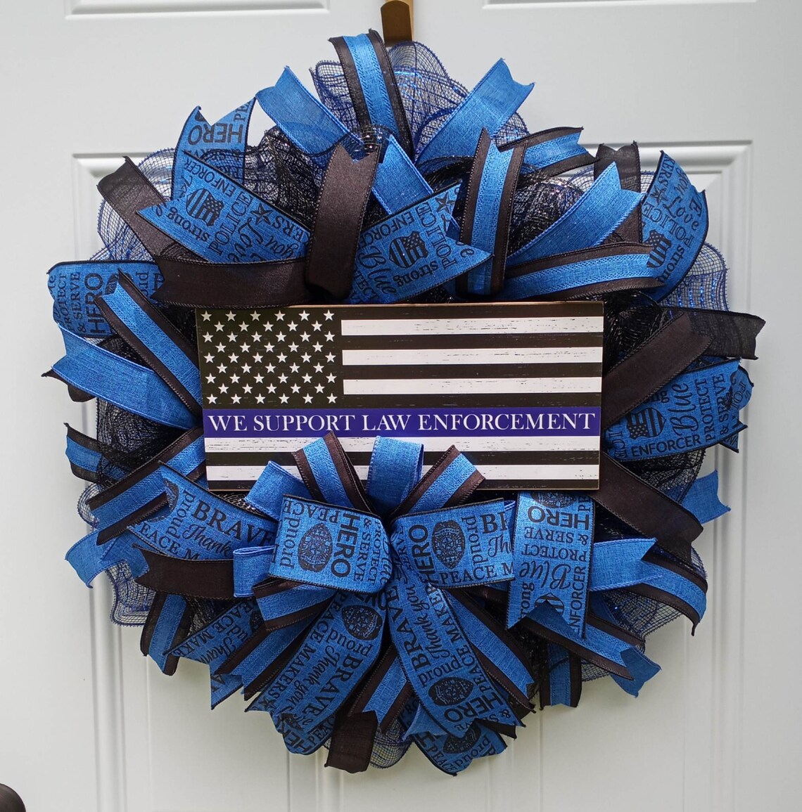 Police Wreath, Pancake Wreath, We Support Police Wreath, Stormdoor ...