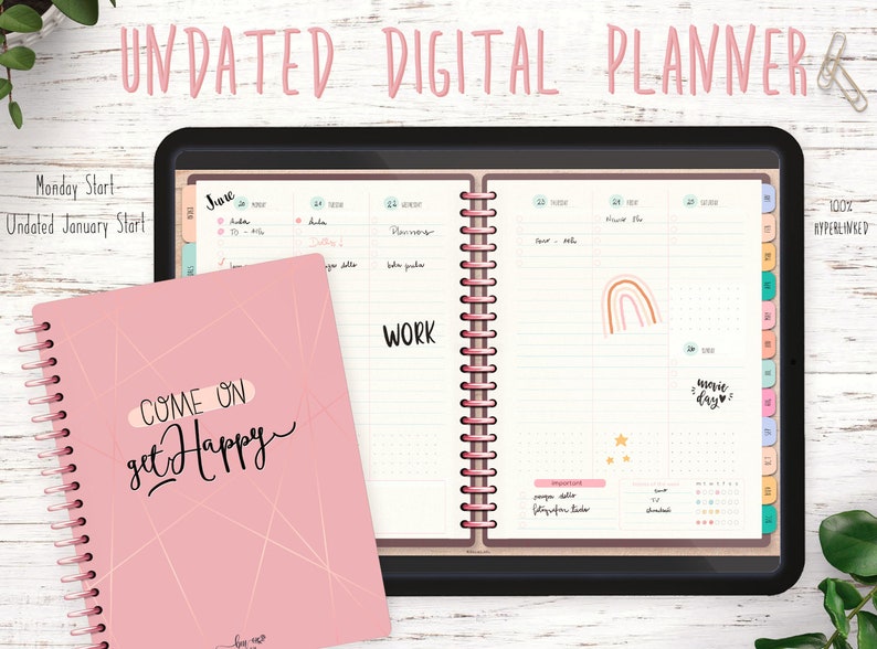 Undated Digital Goodnotes Planner, 260 Stickers, Goal Setting + Habit ...