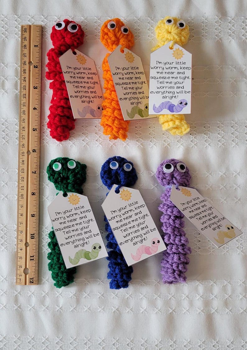 Worry Worms/crocheted Worry Worms - Etsy