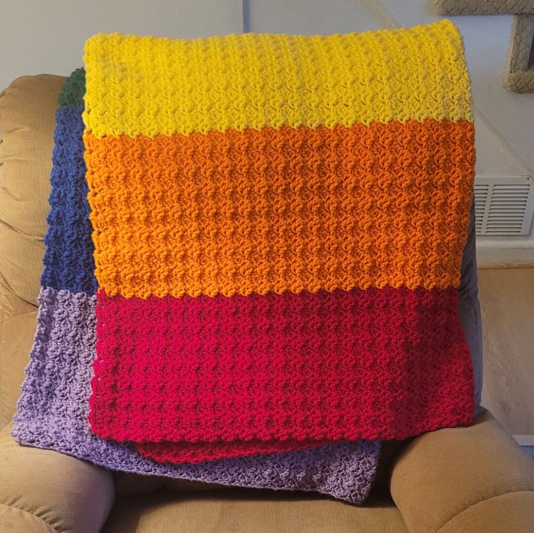 Rainbow Throw Afghan/rainbow Throw Blanket - Etsy