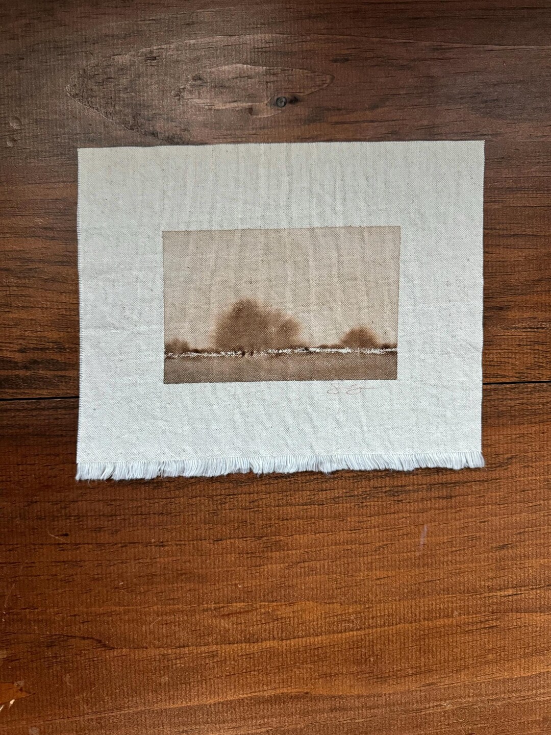 Art Linen, AUTUMN STUDY 02, Tonal Landscape Impression, Watercolor ...