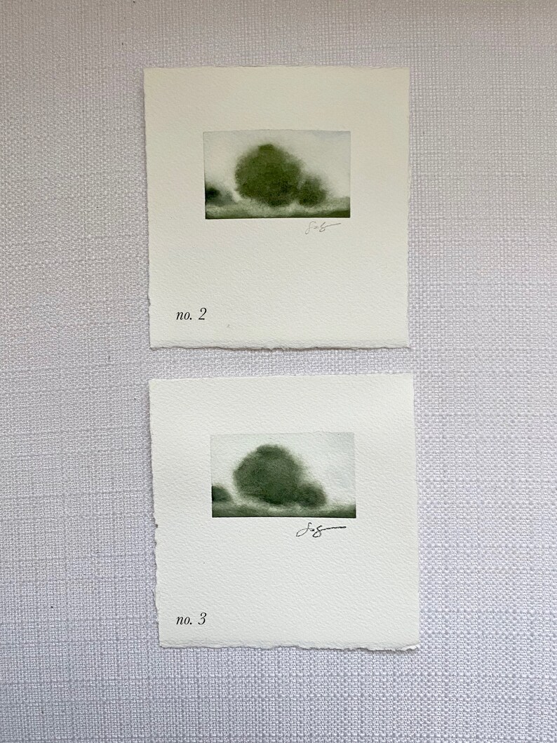 Original Watercolor, Landscape PAINTING, Mini Art, Trees, Artwork by ...