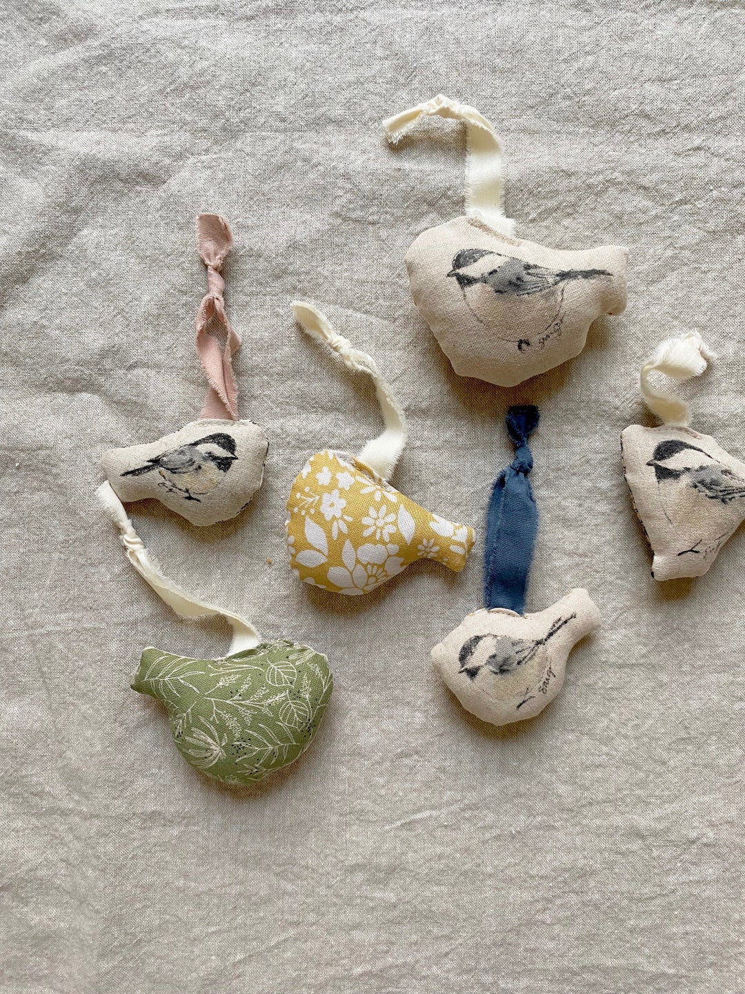 Heirloom Christmas Ornaments, Hand Painted, CHICKADEES, Original ...