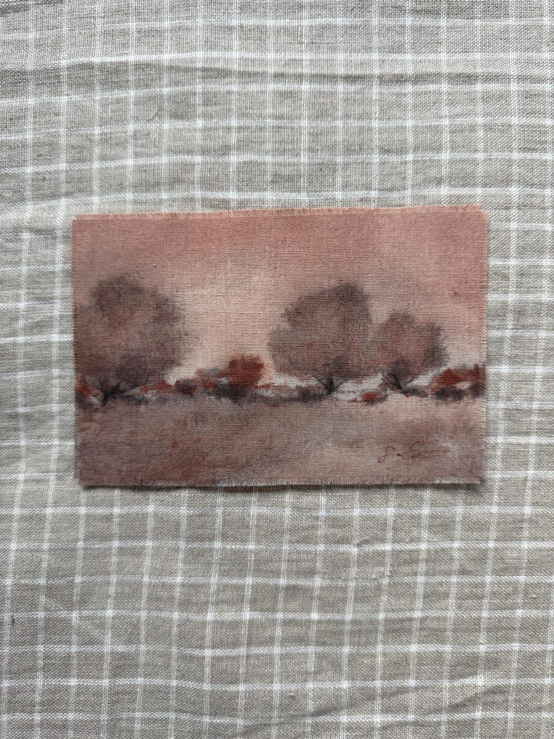 Original Watercolor LANDSCAPE Painting on Linen, "days of October ...