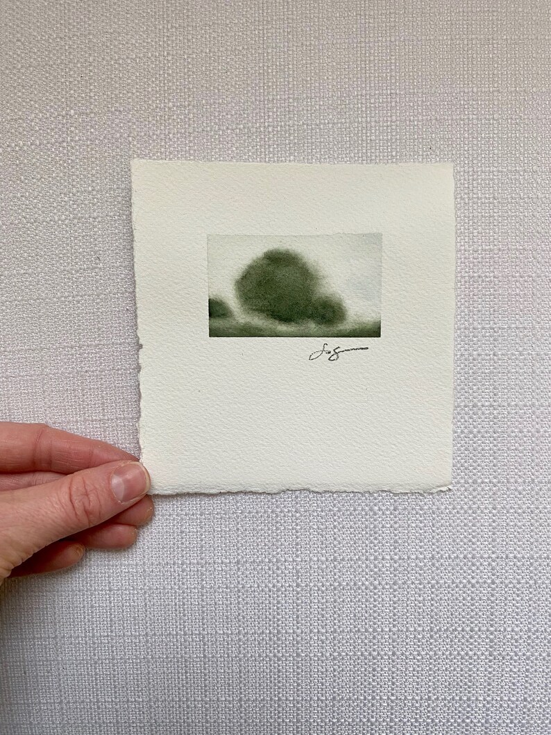 Original Watercolor, Landscape PAINTING, Mini Art, Trees, Artwork by ...