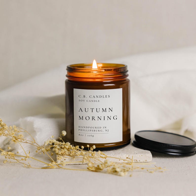 Autumn Morning Candle, 100% Soy Candle, Fall/winter Scent, Handmade ...