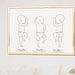 Custom BIRTH Poster of THREE KIDS, Illustration of a Newborn in Scale 1 ...
