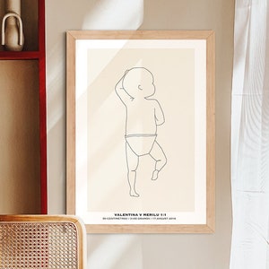 PRINTABLE Baby Poster, Personalised Birth Poster, Newborn in Scale 1:1 ...