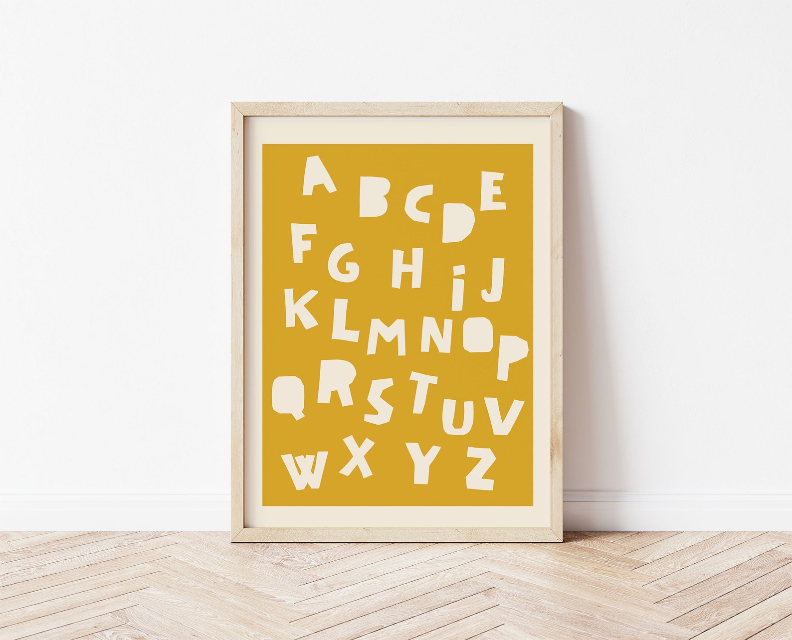 PRINTABLE Alphabet Wall Decor, Alphabet Poster, GOLD Kids Room Decor ...