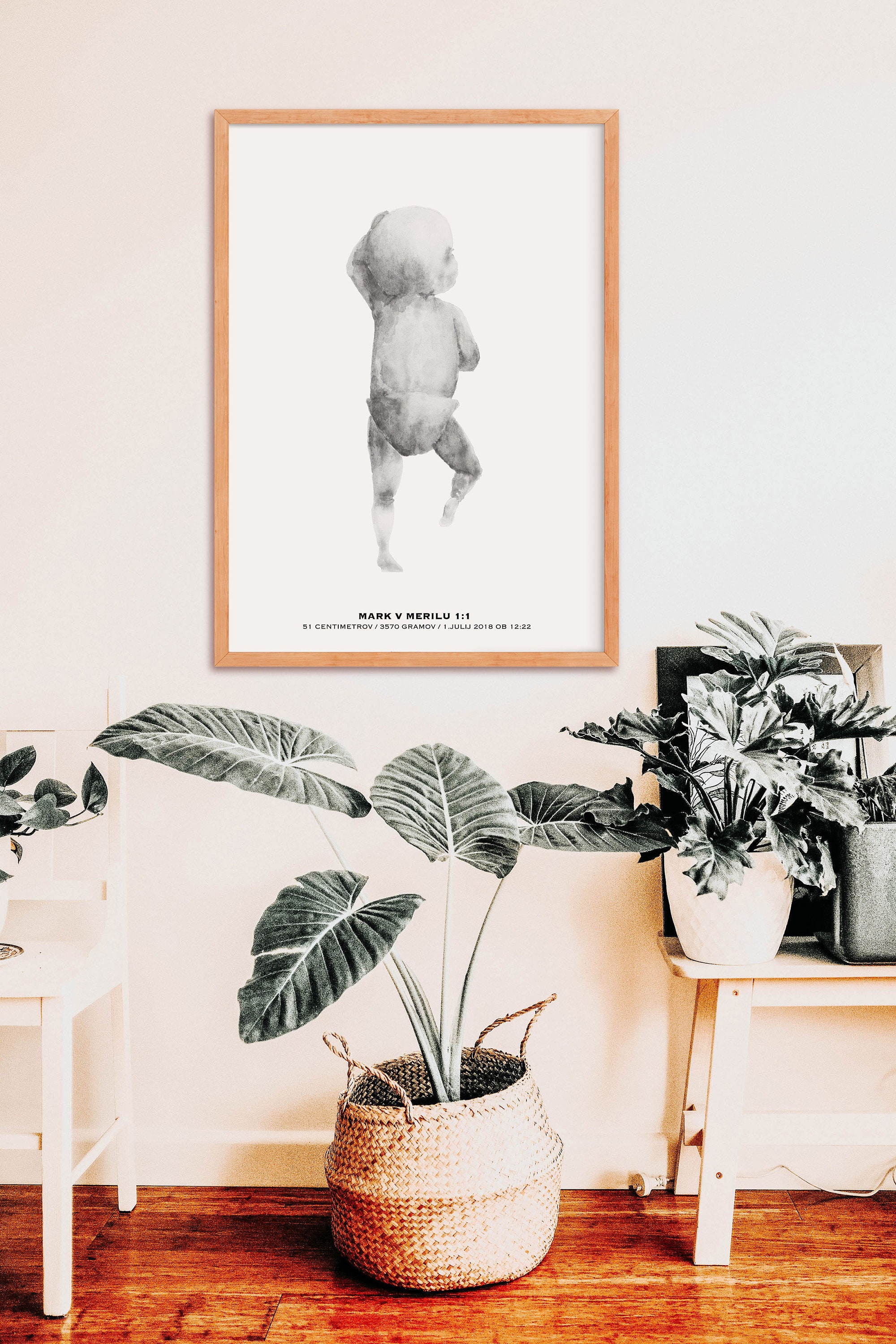PRINTABLE Baby Poster, Personalised Birth Poster, Newborn in Scale 1:1 ...
