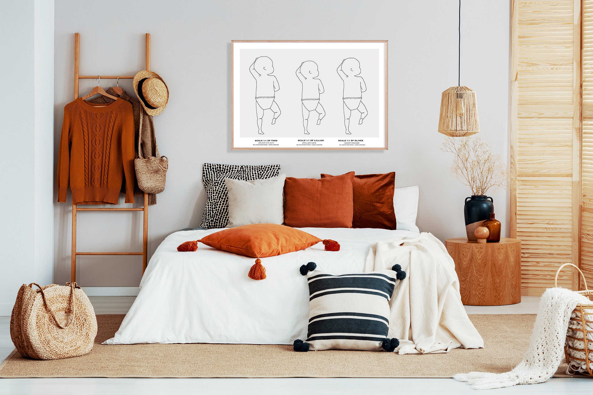 BIRTH POSTER, Trio Birth Poster, Three Kids Poster, PRINTABLE Baby ...