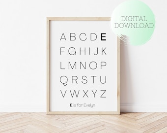 PRINTABLE CUSTOM NAME Poster, Personalised Initial Poster, Custom Kids ...