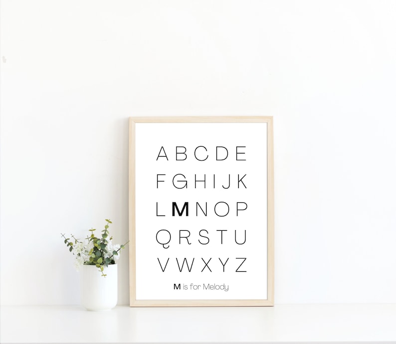 PRINTABLE CUSTOM ALPHABET Poster Personalised Alphabet - Etsy