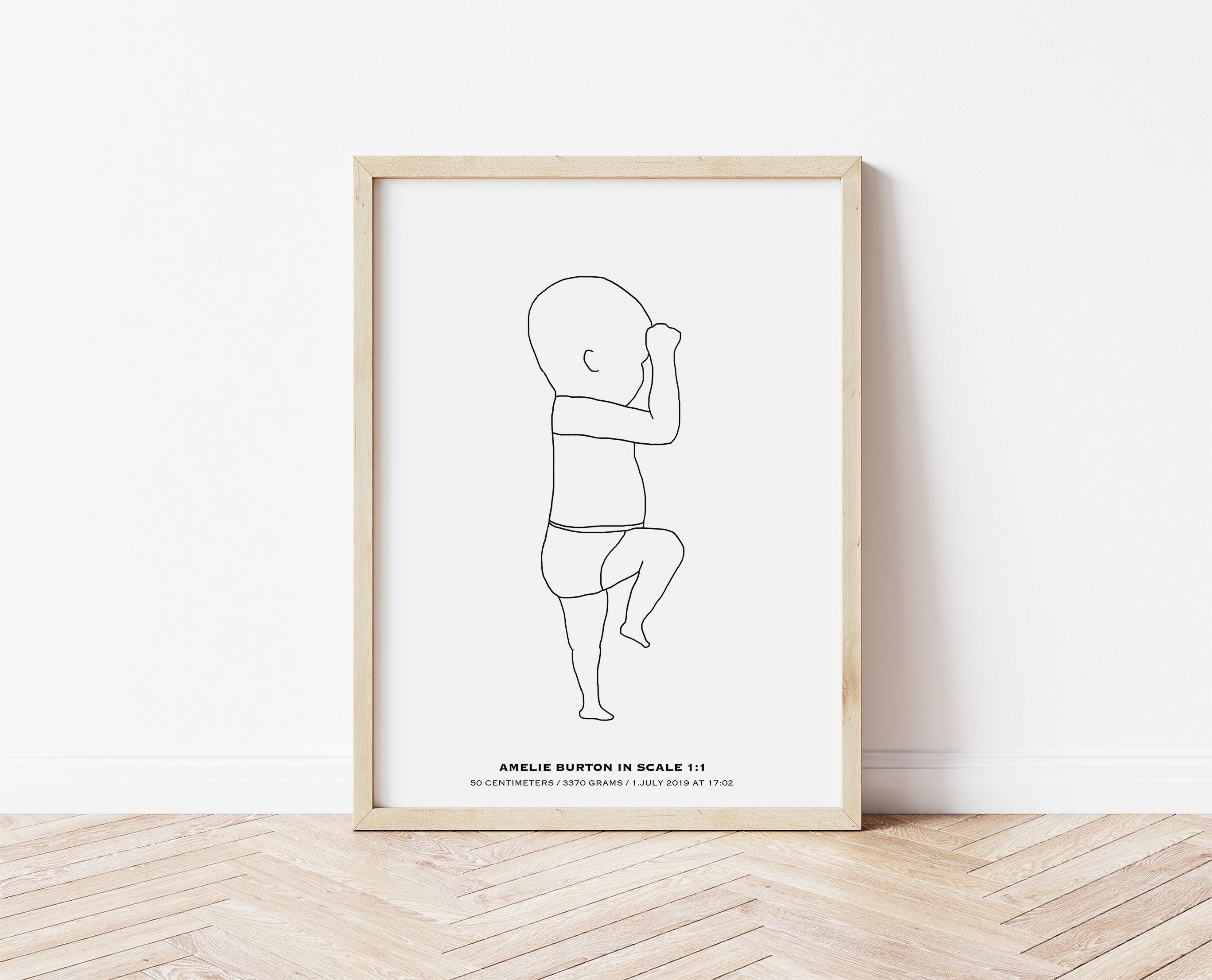 Personalised Birth Posterbirth Poster in Scale 1:1 Newborn - Etsy