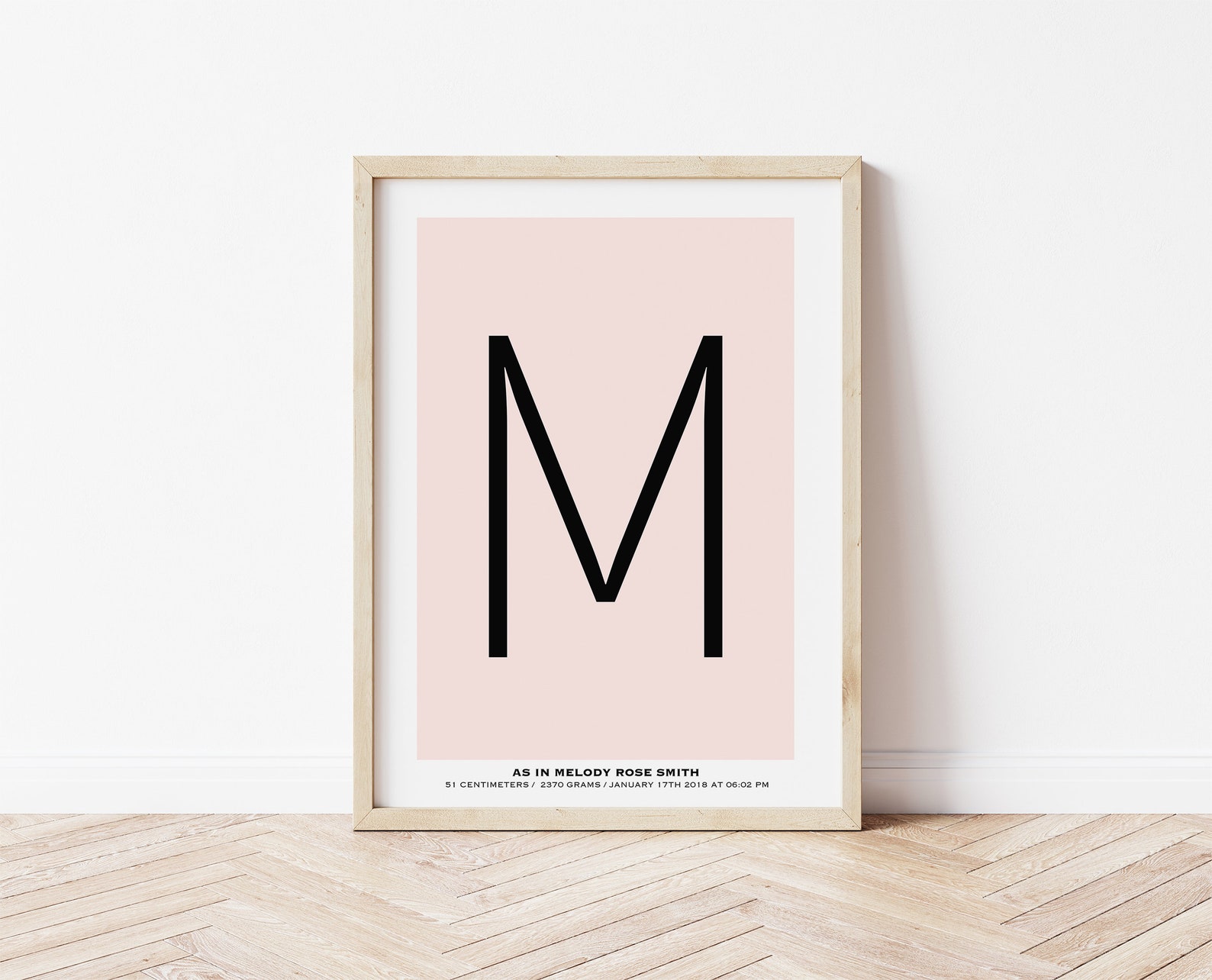 PRINTABLE BIRTH POSTER Baby Posterletter Print Initial - Etsy