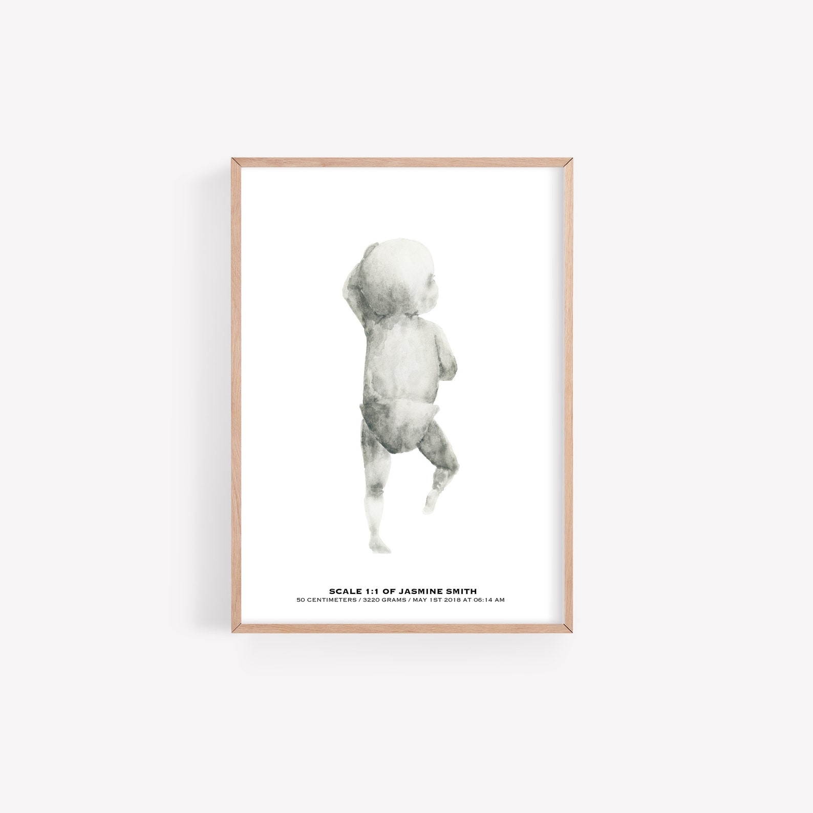 Birth Poster in Scale 1:1, Newborn Poster in Scale, Personalised Birth ...