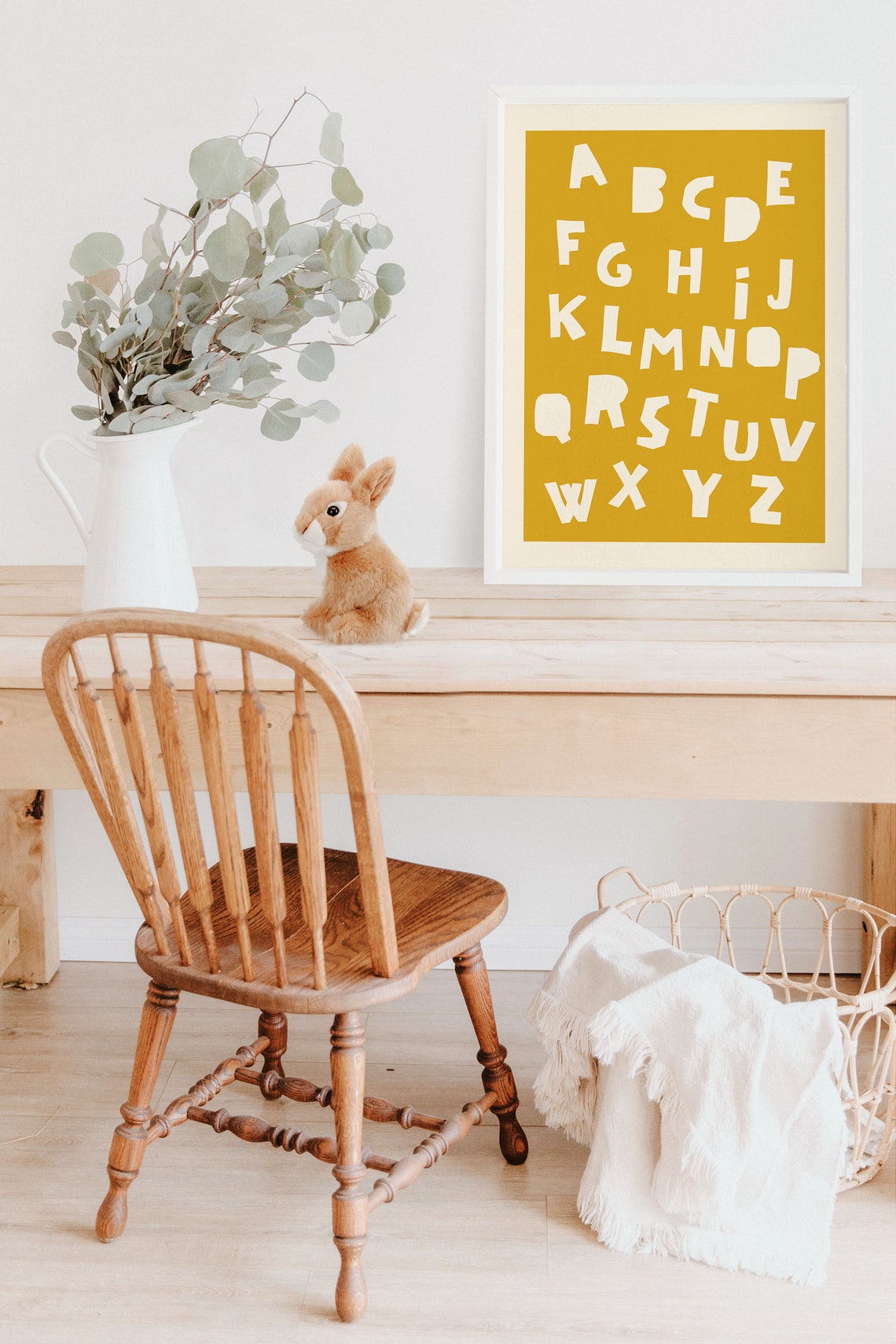 PRINTABLE Alphabet Wall Decor Alphabet Poster GOLD Kids Room - Etsy