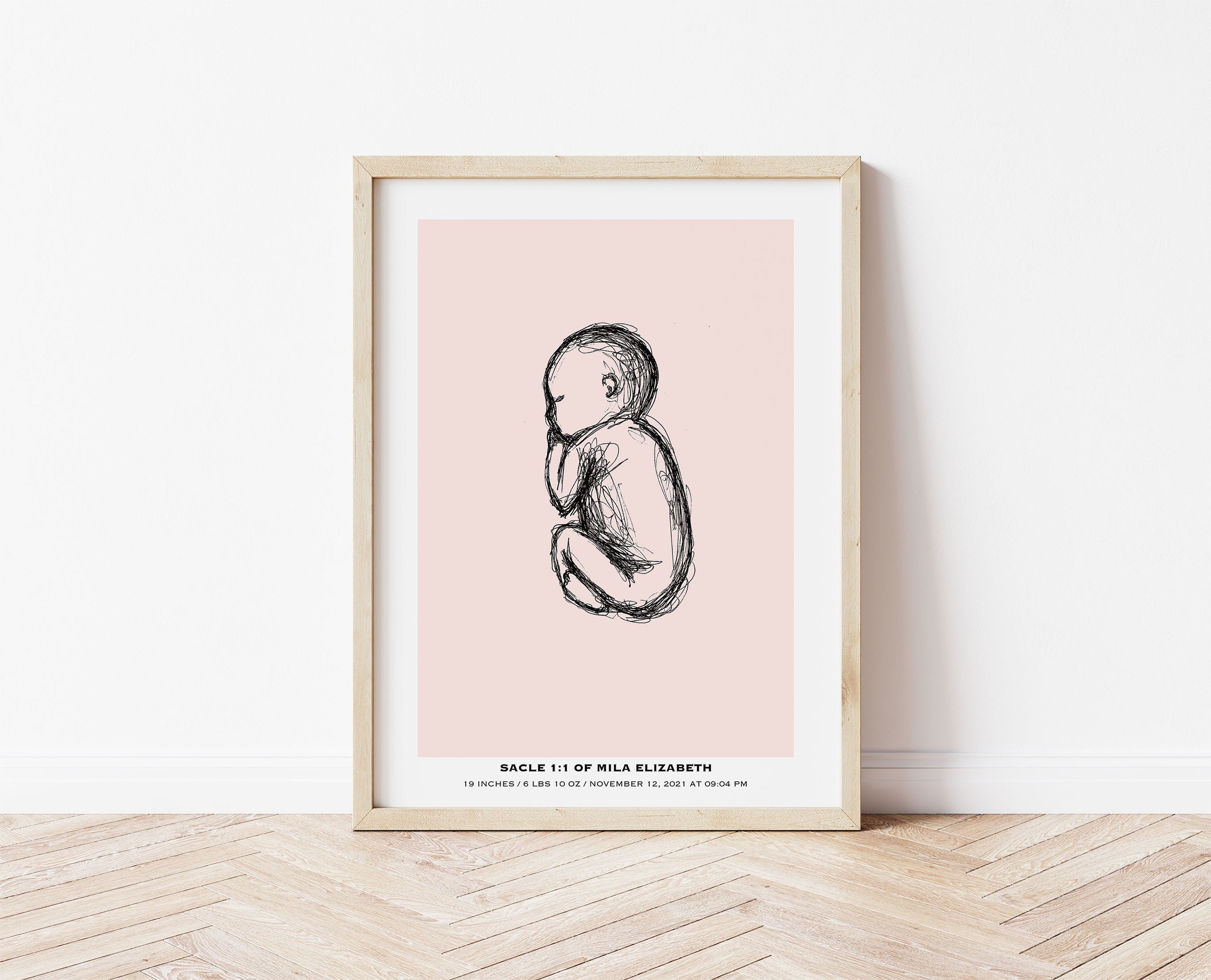 PRINTABLE CUSTOM BIRTH Poster Newborn Illustration in Scale - Etsy