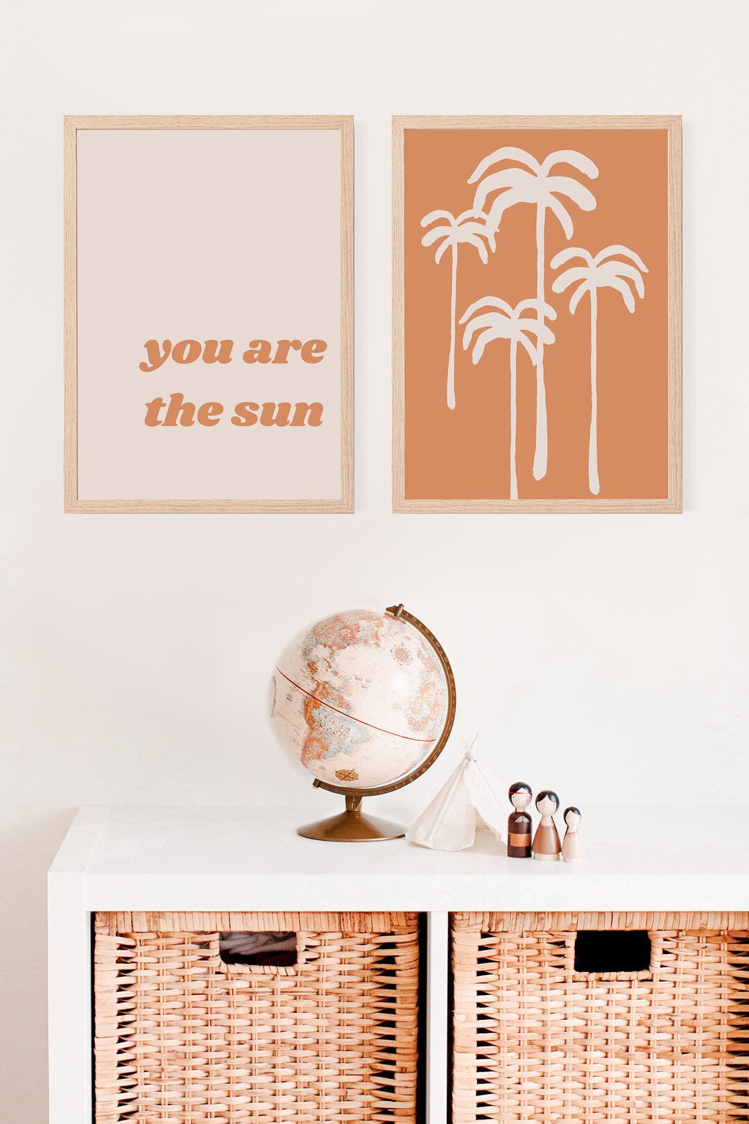 PRINTABLE PALM TREES Poster Bundle, Burnt Orange Nursery Decor ...