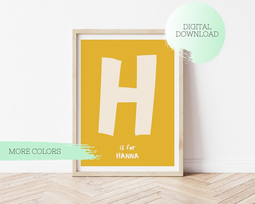 PRINTABLE CUSTOM NAME Poster, Personalised Initial Poster, Custom Kids ...