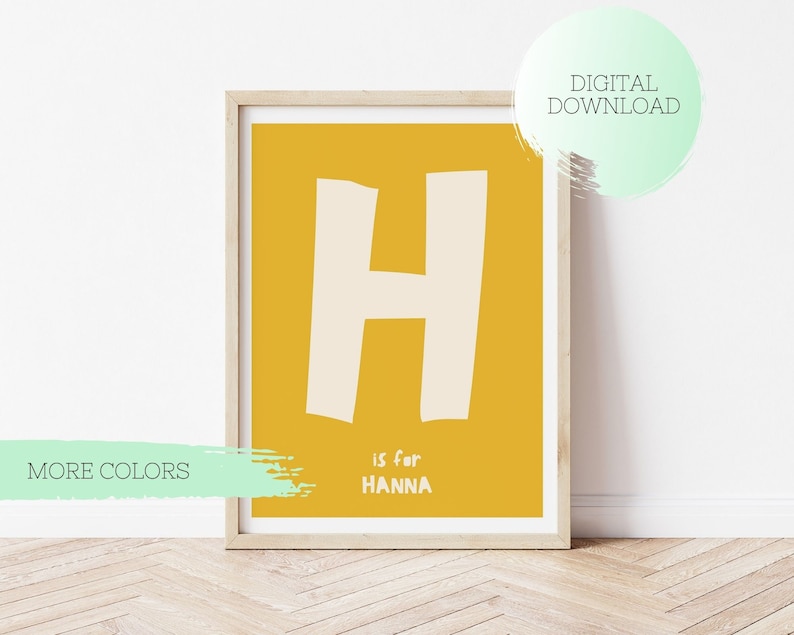 PRINTABLE CUSTOM NAME Poster, Personalised Initial Poster, Custom Kids ...
