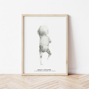 PRINTABLE Baby Poster, Personalised Birth Poster, Newborn in Scale 1:1 ...