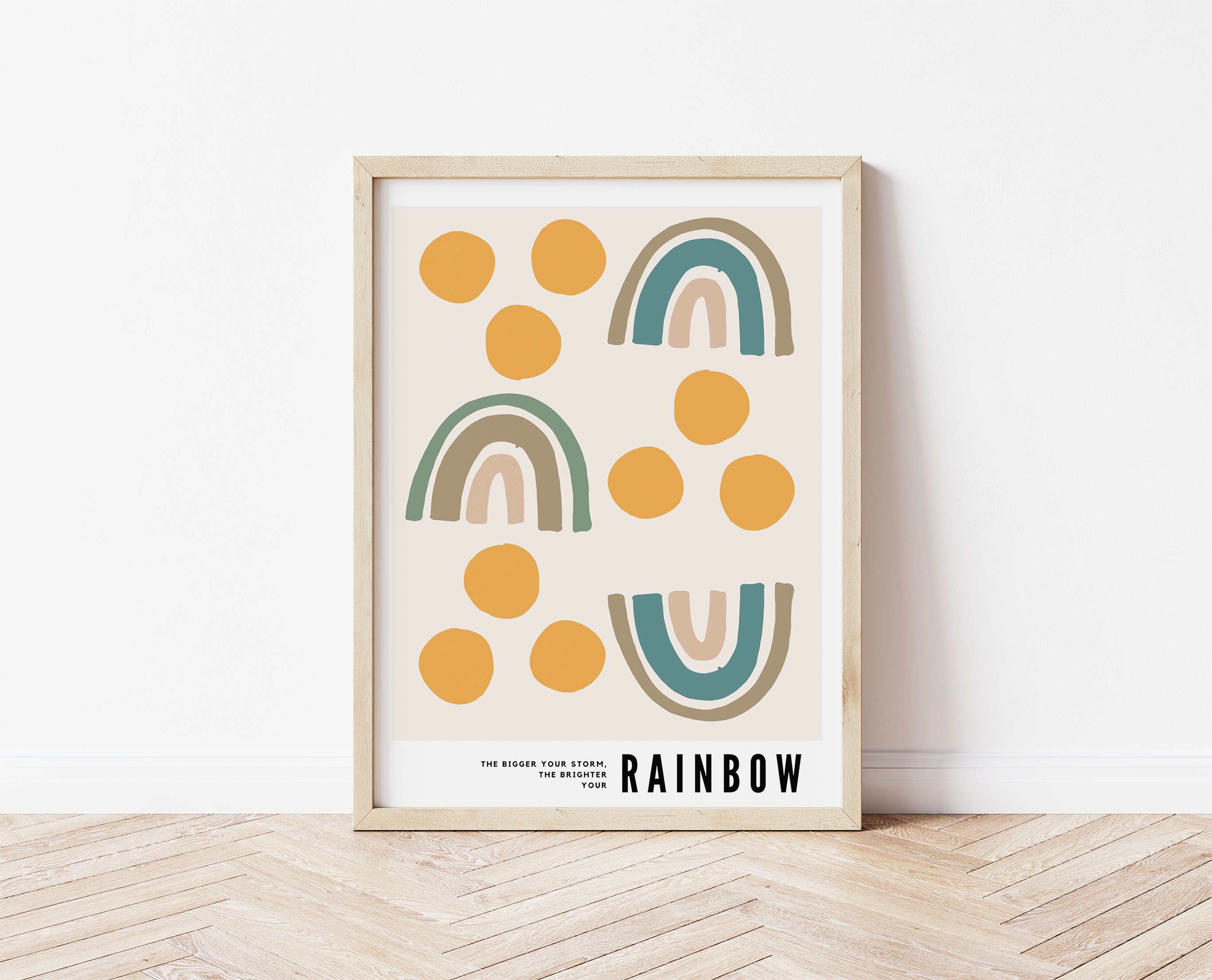 PRINTABLE RAINBOW POSTER, Earthy Tones Nursery Decor, Neutral Baby ...