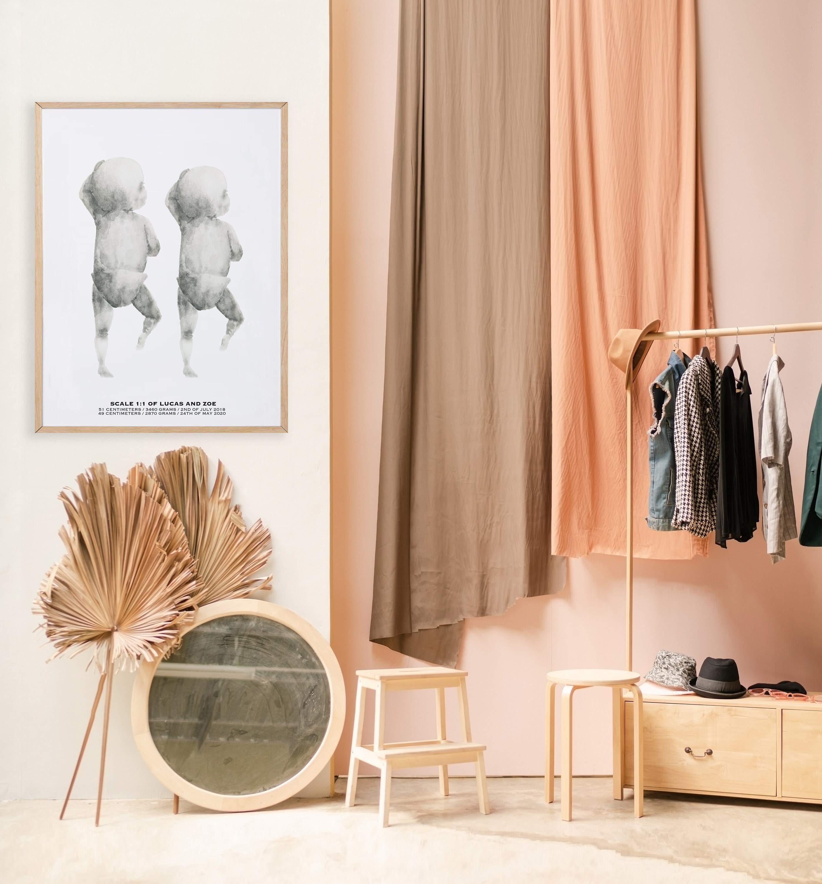 PRINTABLE BIRTH Poster, Twins Birth Poster, Personalised Birth Poster ...